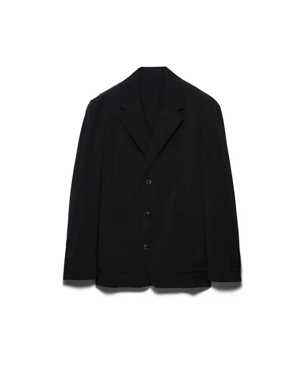 Prada Single-breasted Wool Blend Jacket - Black