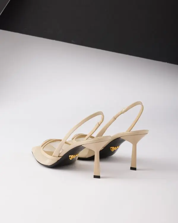 Prada Mesh Slingback Pumps - Neutral
