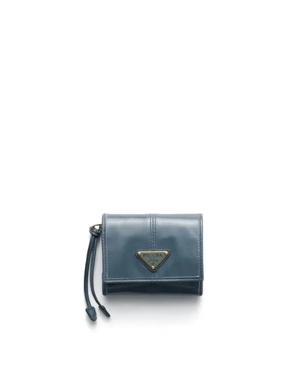 Prada Small Leather Wallet - Blue