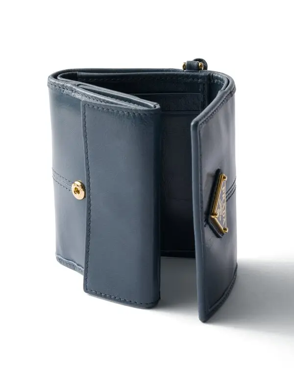 Prada Small Leather Wallet - Blue