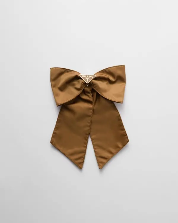 Prada Re-nylon Bow Hair Clip - Brandy