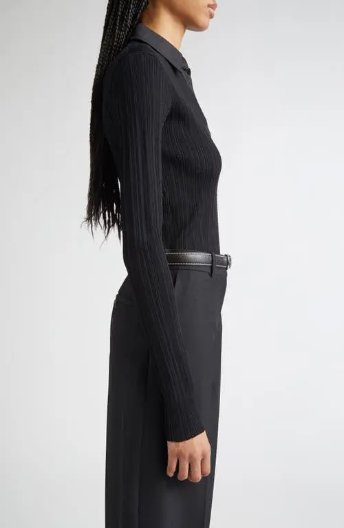TOTEME Half Placket Long-sleeve Knit Polo