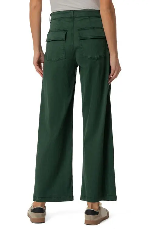Kut From The Kloth Meg High-waist Wide-leg Ankle Pants - Evergreen
