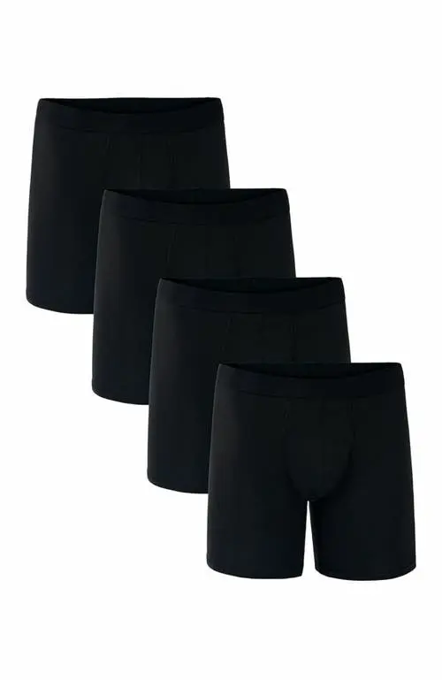 PACT Organic Cotton Everyday Extended Boxer Brief 4-pack - Black