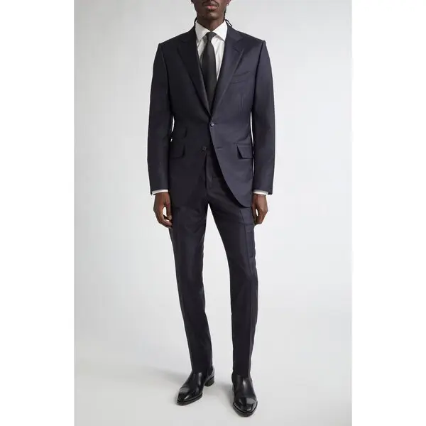 TOM FORD O'connor Herringbone Stripe Wool & Silk Suit