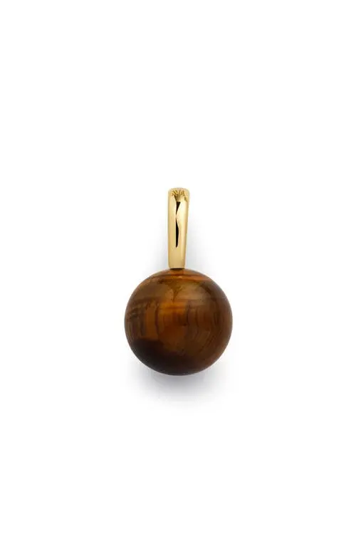 Monica Vinader Tiger's Eye Round Pendant Charm - 18ct Gold Vermeil /tigers Eye