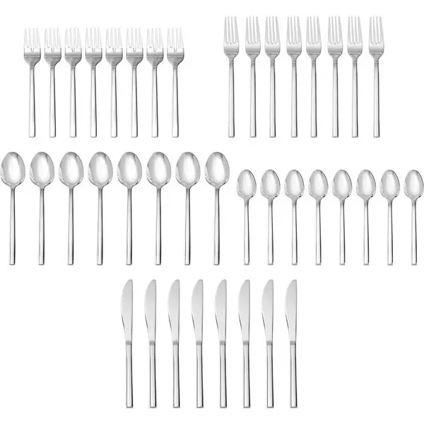 FORTESSA Arezzo Brushed 40-piece Flatware Set - Silver