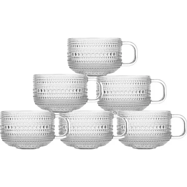 FORTESSA Jupiter Set Of 6 Tea/cappuccino Cups - Clear
