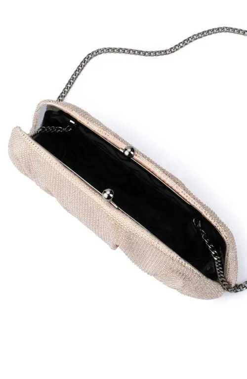 OLGA BERG Aria Gathered Satin Frame Clutch