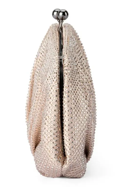 OLGA BERG Aria Gathered Satin Frame Clutch