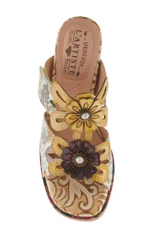 SPRING STEP SHOES Alania Leather Sandal - Yellow Multi