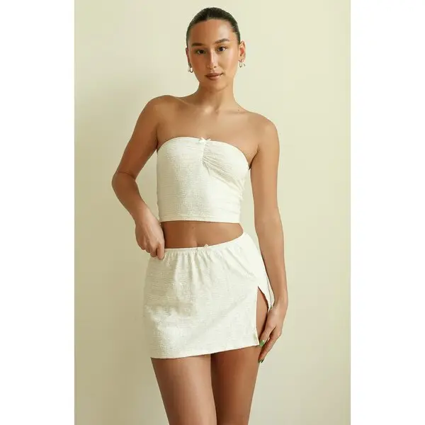 DIPPIN DAISY'S Lace Mini Skirt - Cloud Dancer