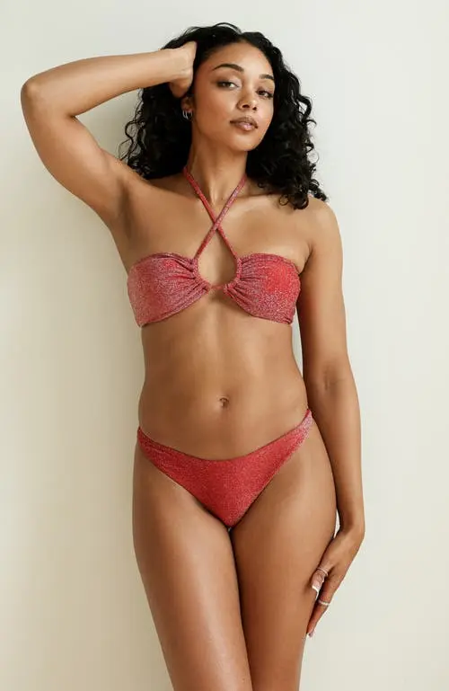 DIPPIN DAISY'S Amalfi String Tie Bandeau Bikini Top - Flame