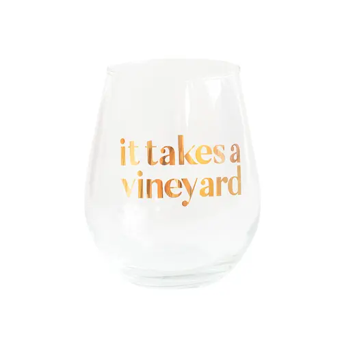 JOLLITY & CO It Takes A Vineyard Wine Glass - Assorted Pre-pack