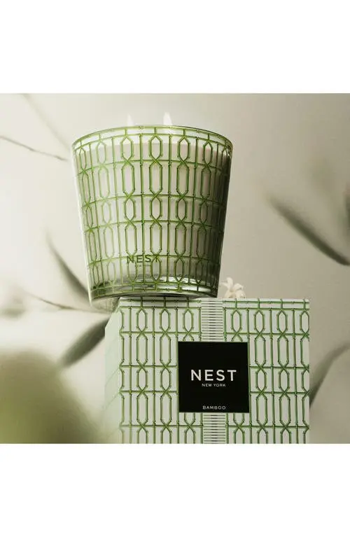 NEST NEW YORK Bamboo Decorative 3-wick Candle - Green