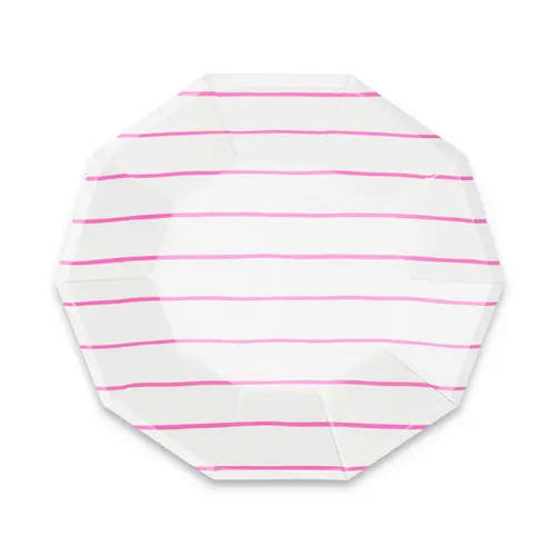 DAYDREAM SOCIETY Frenchie Striped Large Plates - Cerise
