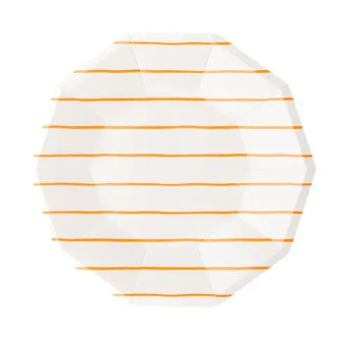DAYDREAM SOCIETY Frenchie Striped Large Plates - Clementine