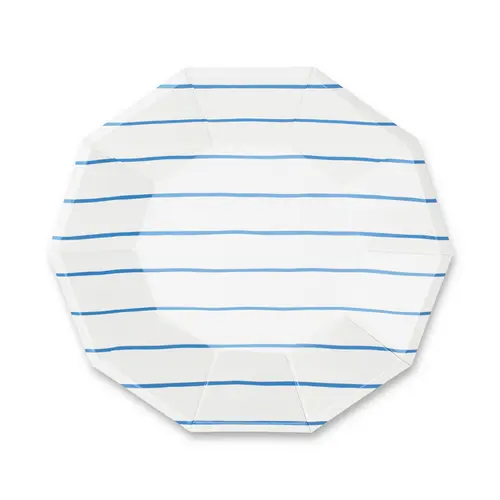 DAYDREAM SOCIETY Frenchie Striped Large Plates - Cobalt
