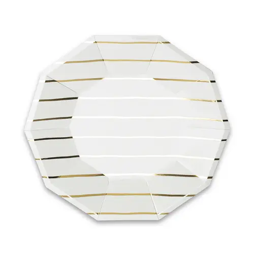 DAYDREAM SOCIETY Frenchie Striped Large Plates - Gold