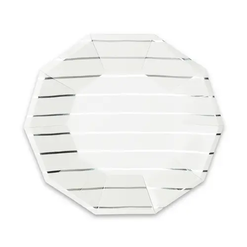 DAYDREAM SOCIETY Frenchie Striped Large Plates - Silver