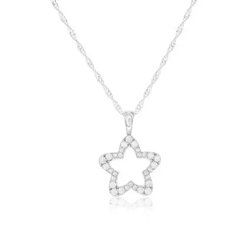 DONATELLO GIAN Name': Sterling Crystal Star Necklace - Silver
