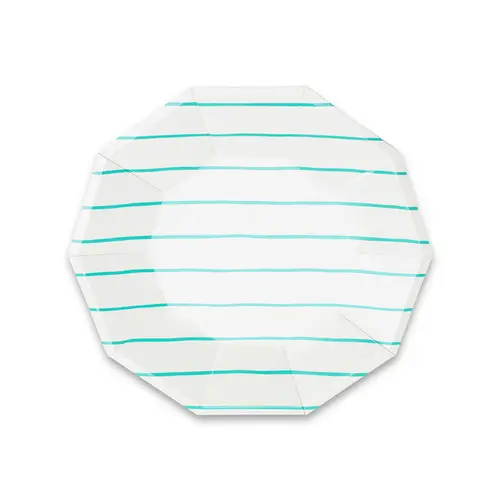 DAYDREAM SOCIETY Frenchie Striped Small Plates - Aqua