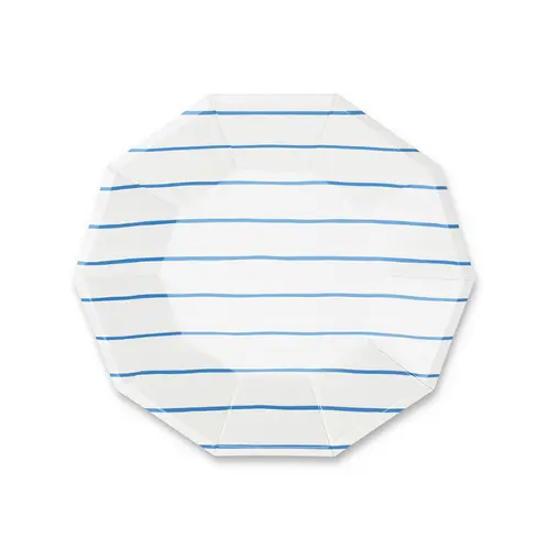 DAYDREAM SOCIETY Frenchie Striped Small Plates - Cobalt
