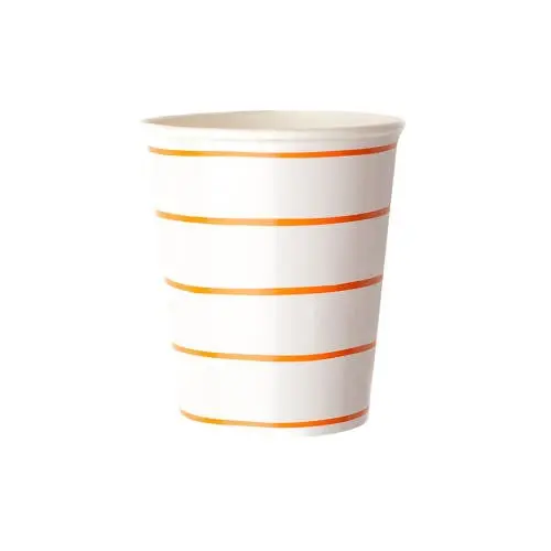 DAYDREAM SOCIETY Frenchie Striped 9 Oz Cups - Clementine