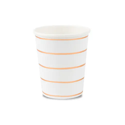 DAYDREAM SOCIETY Frenchie Striped 9 Oz Cups - Rose Gold