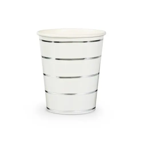 DAYDREAM SOCIETY Frenchie Striped 9 Oz Cups - Silver