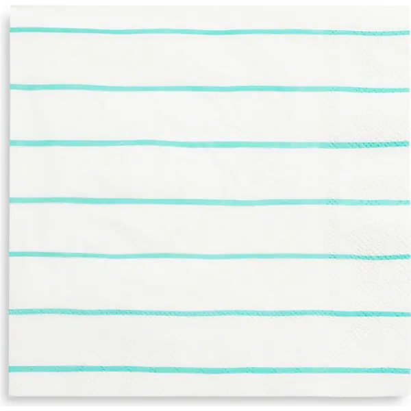 DAYDREAM SOCIETY Frenchie Striped Petite Napkins - Aqua