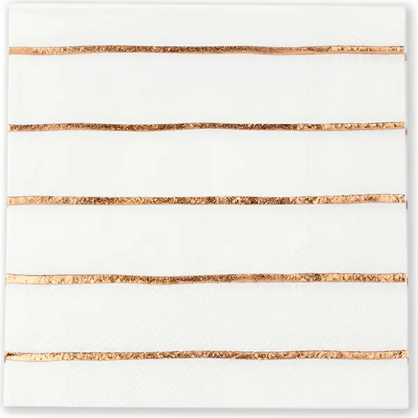 DAYDREAM SOCIETY Frenchie Striped Petite Napkins - Rose Gold