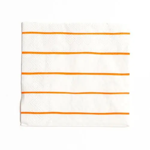 DAYDREAM SOCIETY Frenchie Striped Large Napkins - Clementine