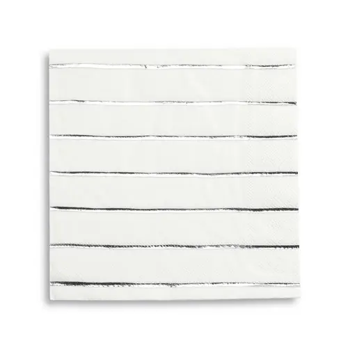 DAYDREAM SOCIETY Frenchie Striped Large Napkins - Silver