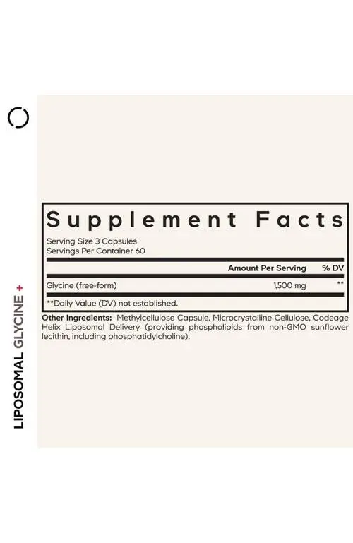 CODEAGE Liposomal Glycine+ Supplement, Free-form Amino Acid L-glycine 1500mg