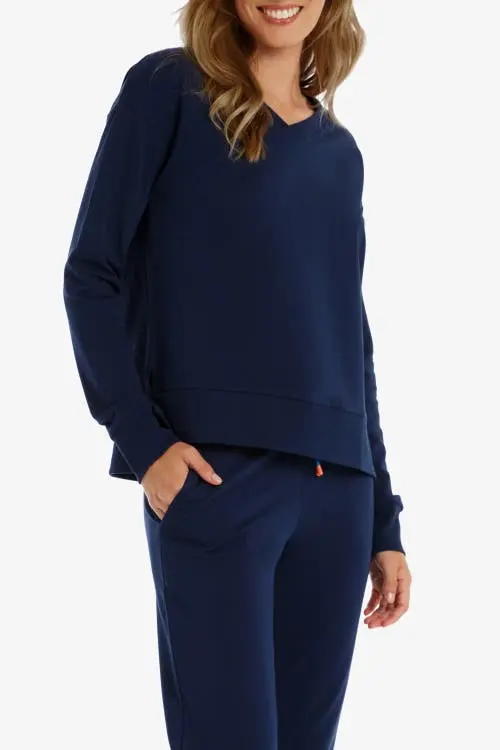 Helen Jon V-neck Pullover - Navy