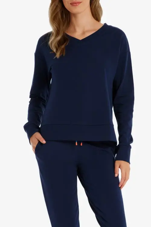 Helen Jon V-neck Pullover - Navy