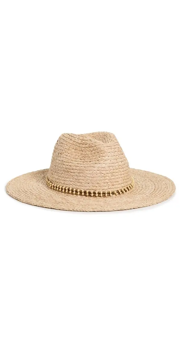 Hat Attack Raffia Braid Continental Hat - Natural/gold