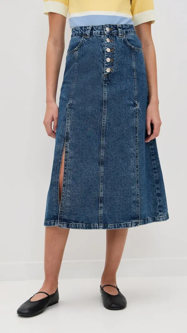 ALIGNE Troy Midi Denim Skirt