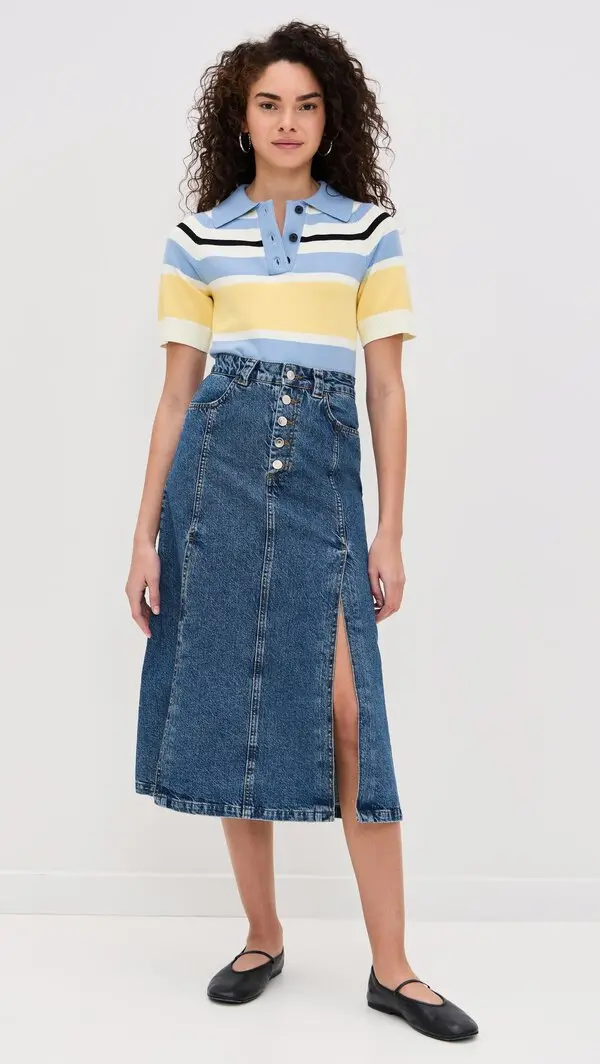 ALIGNE Troy Midi Denim Skirt