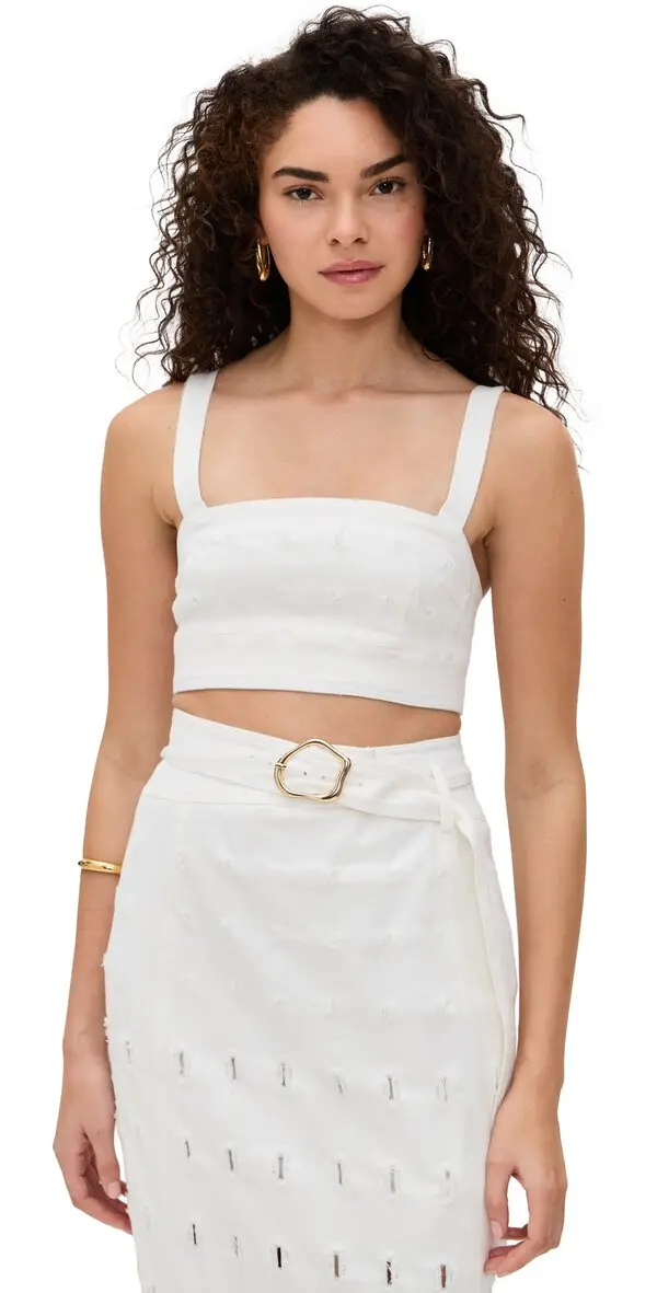 AMUR Gabi Textured Twill Top