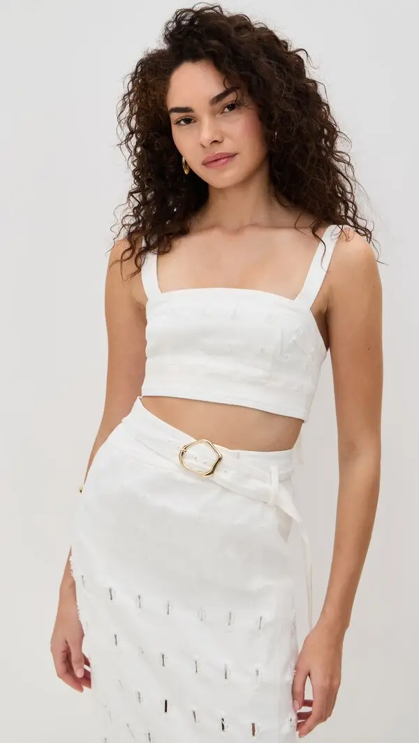 AMUR Gabi Textured Twill Top