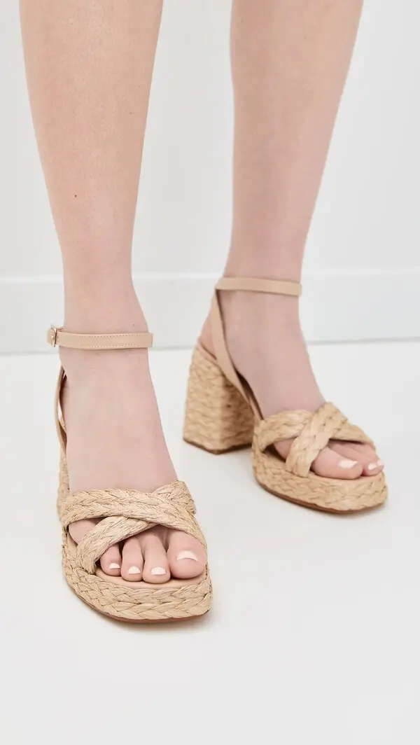 CastaÑer Valeriette Heeled Sandals - Natural
