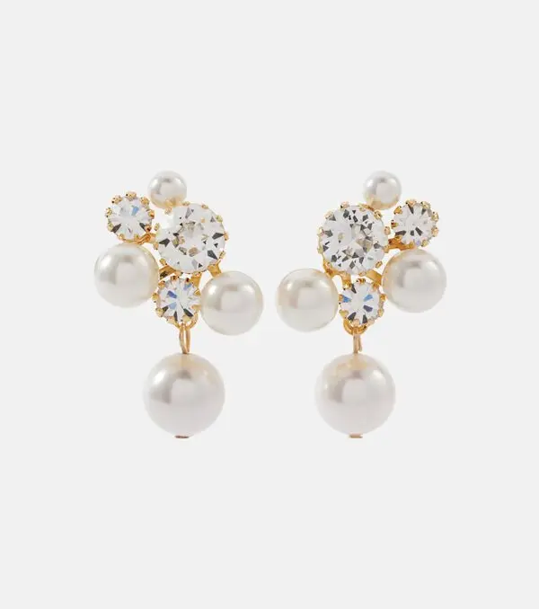 JENNIFER BEHR Bristol Crystal And Faux Pearl Earrings - Gold
