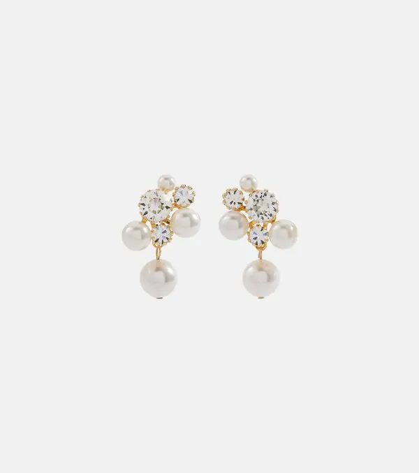 JENNIFER BEHR Bristol Crystal And Faux Pearl Earrings - Gold