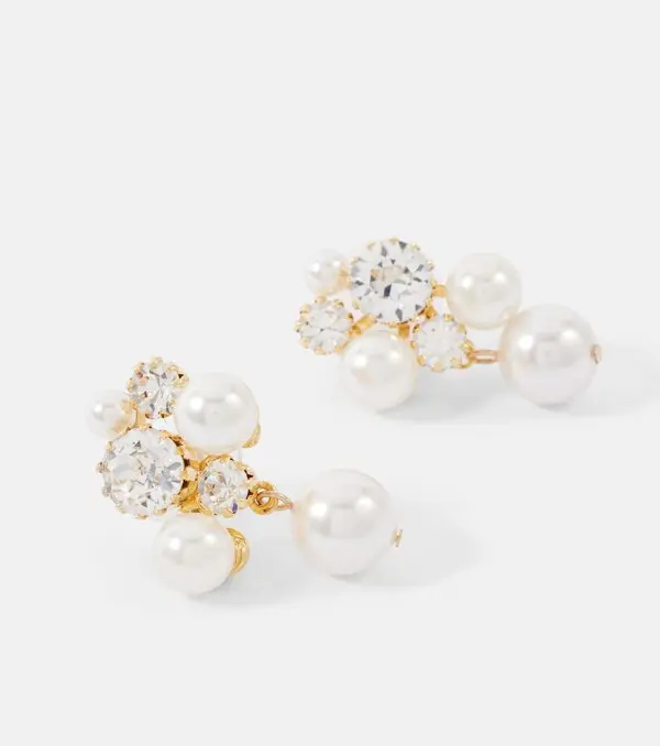 JENNIFER BEHR Bristol Crystal And Faux Pearl Earrings - Gold