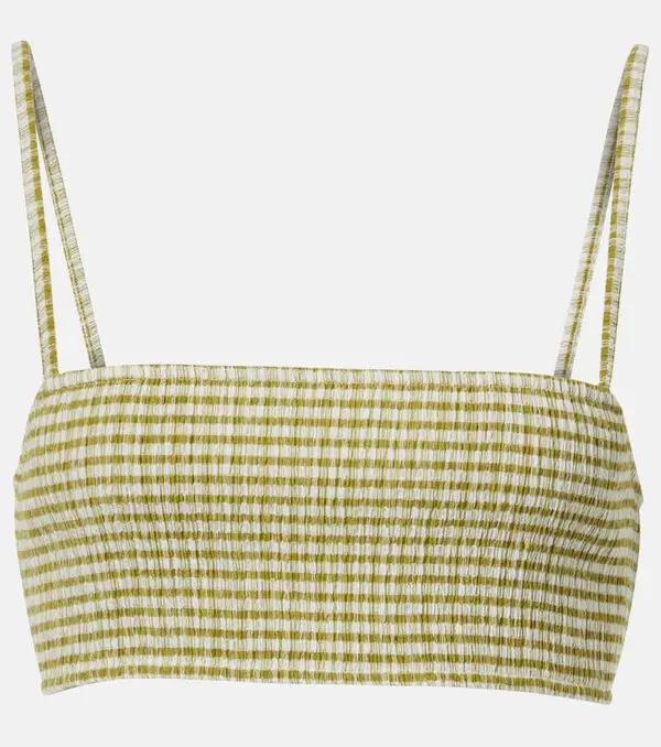 Vince Gingham Bra Top - Green