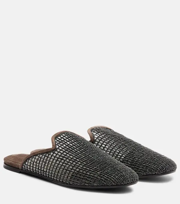 Brunello Cucinelli Monili Mules - Brown