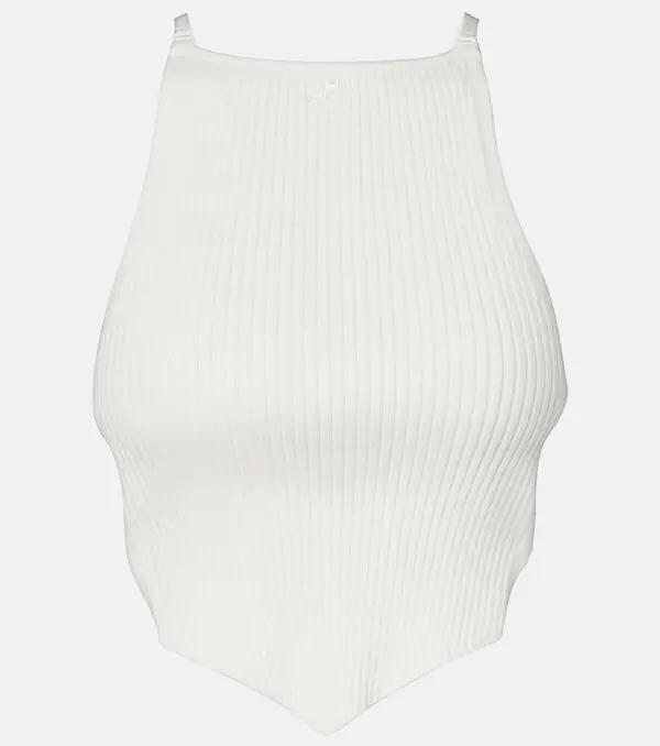 COURREGES Courrèges Ribbed-knit Cutout Tank Top