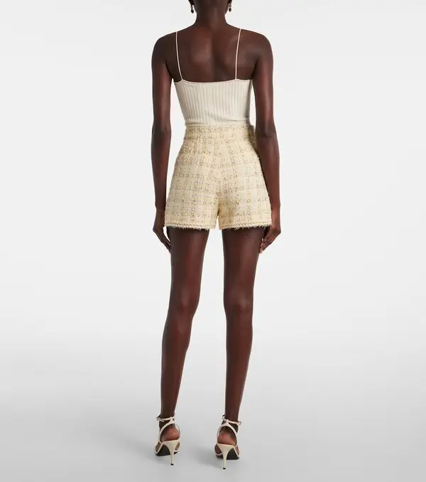 Giambattista Valli Checked Cotton-blend Shorts